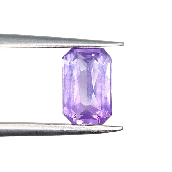 1.54ct | Emerald Cut Purple Silky Sapphire - Modern Rustic Diamond