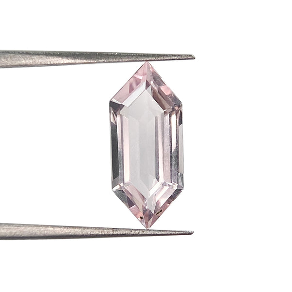 1.94ct | Hexagon Shape Step Cut Morganite - Modern Rustic Diamond