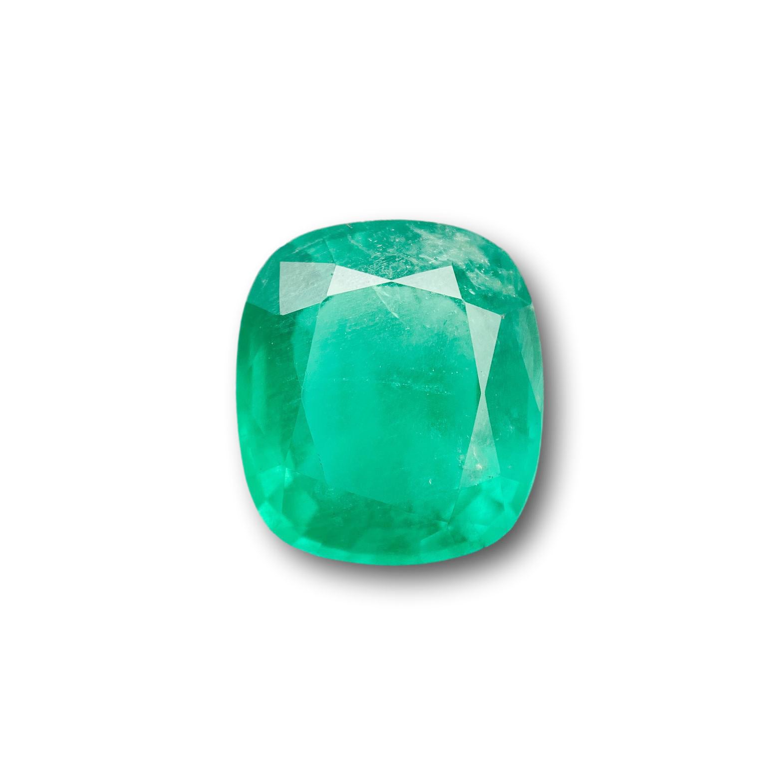 4.48ct | Brilliant Cut Cushion Shape Brazil Emerald - Modern Rustic Diamond