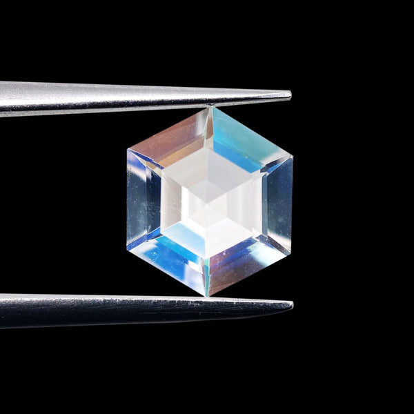 1.32ct | Hexagon Shape Step Cut Moonstone - Modern Rustic Diamond