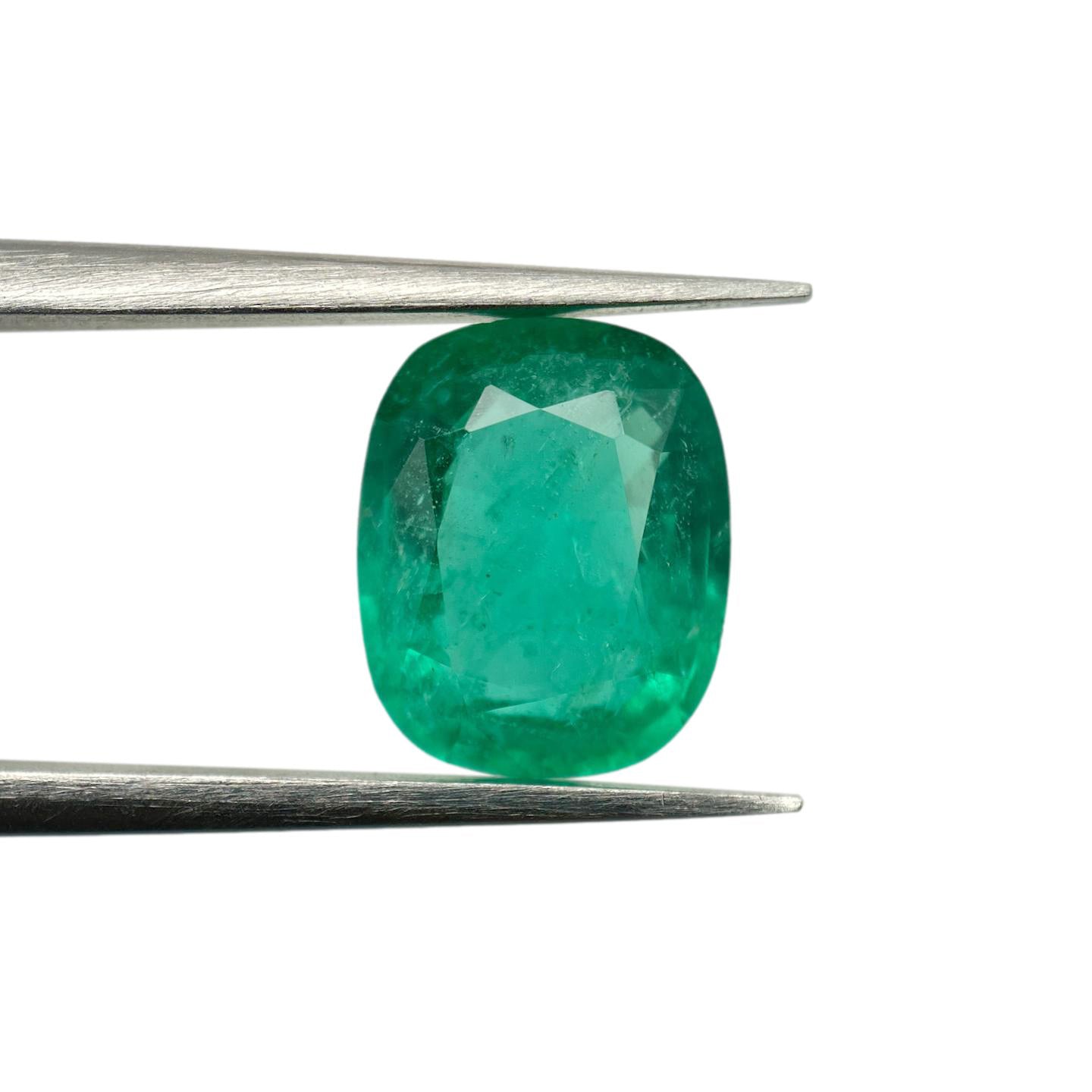 2.48ct | Brilliant Cut Cushion Shape Brazil Emerald - Modern Rustic Diamond