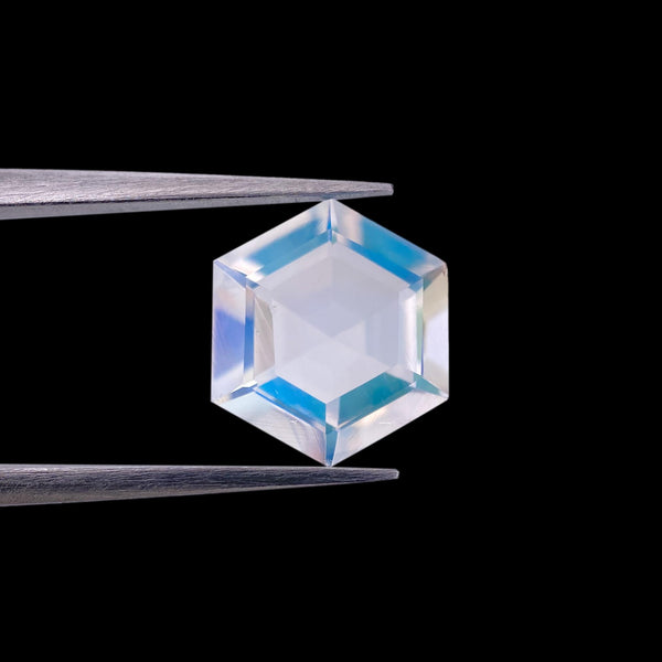 2.06ct | Hexagon Shape Step Cut Moonstone - Modern Rustic Diamond
